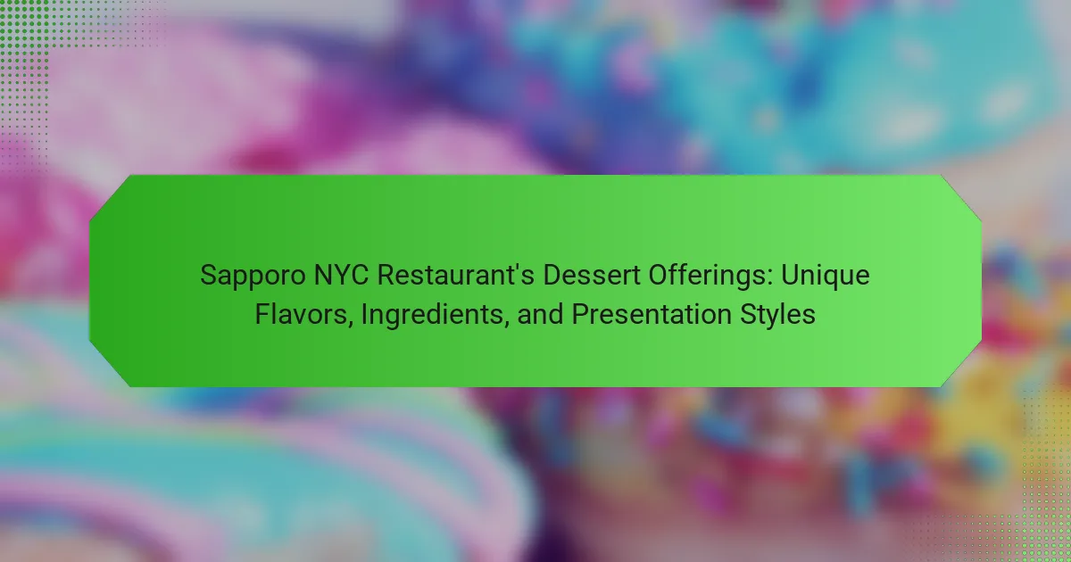Sapporo NYC Restaurant's Dessert Offerings: Unique Flavors, Ingredients ...